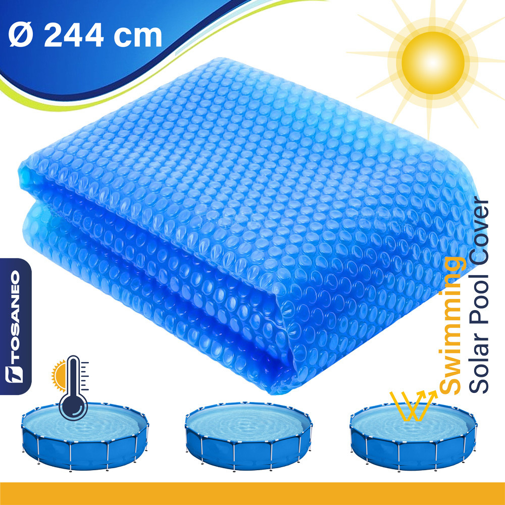 TOSANEO Pool Solarfolie Rund Ø 244 cm Solarplane 120 µm