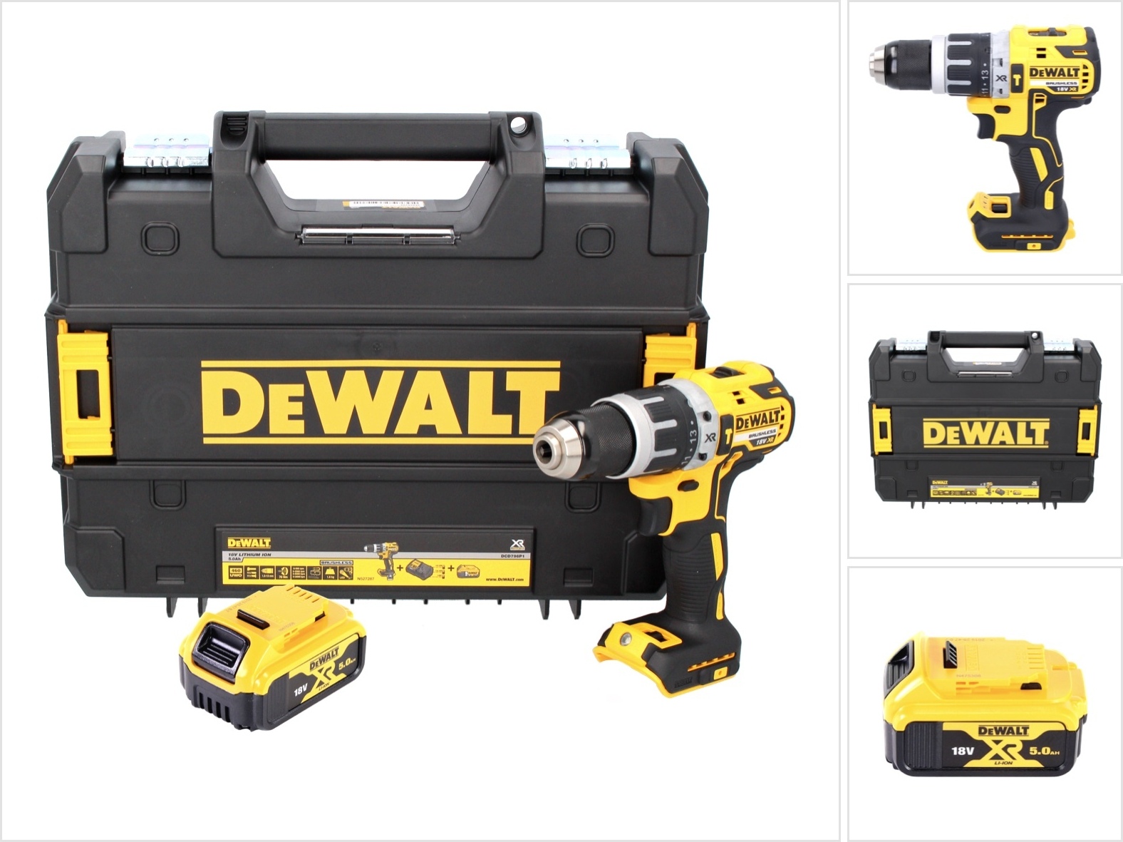 DeWalt DCD 796 NT 18V Brushless + 5,0 Ah Batterie