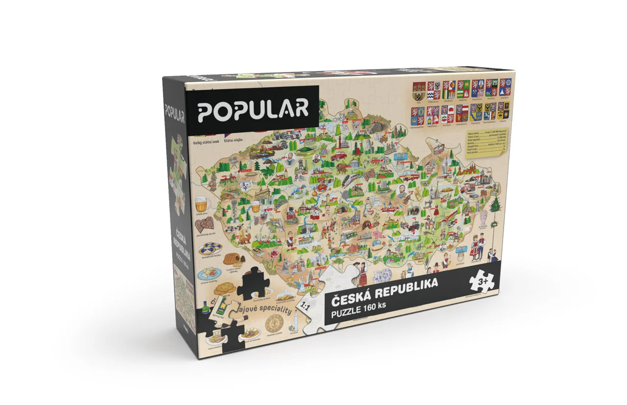 Olymptoy Puzzle - Carte de la République tchèque 160 pcs