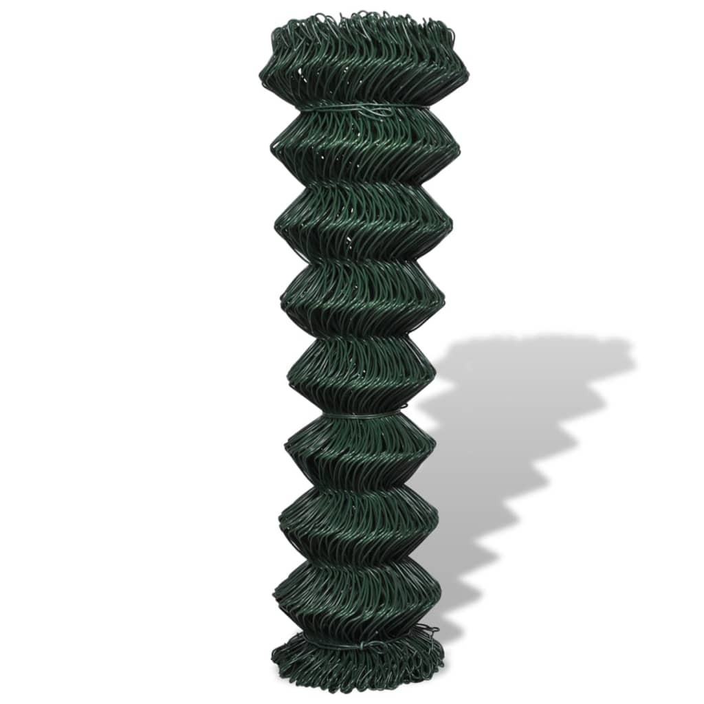 vidaXL Oceľové pletivo 1,5x25 m zelené Záhradné ploty