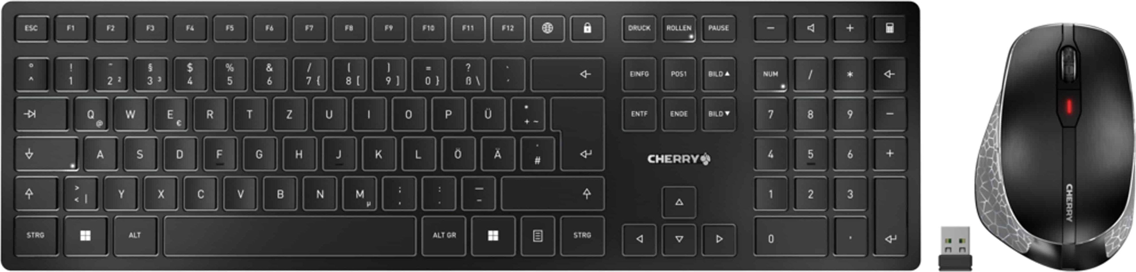 CHERRY TAS Desktop-Set DW 9500 SLIM Wireless DE-Layout sw