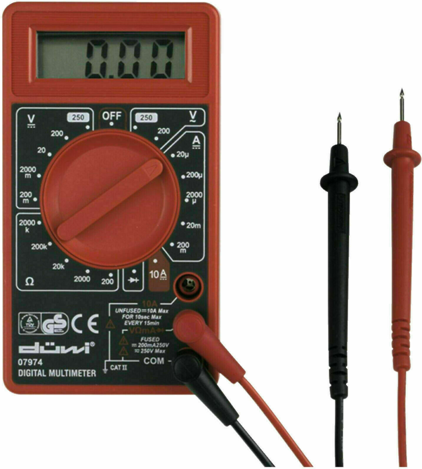 REV Vielfachmessgerät Basic sw/rt Hand-Multimeter digital