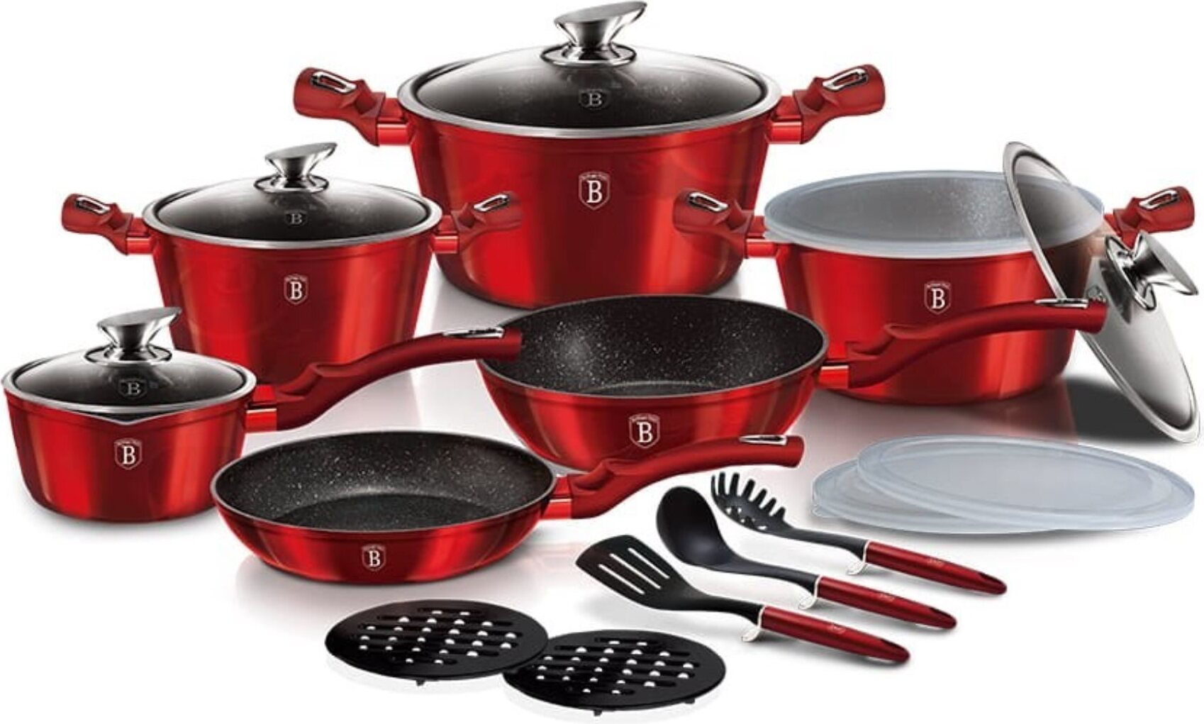Berlinger Haus Metallic Burgundy 18-Teiliges Topfset