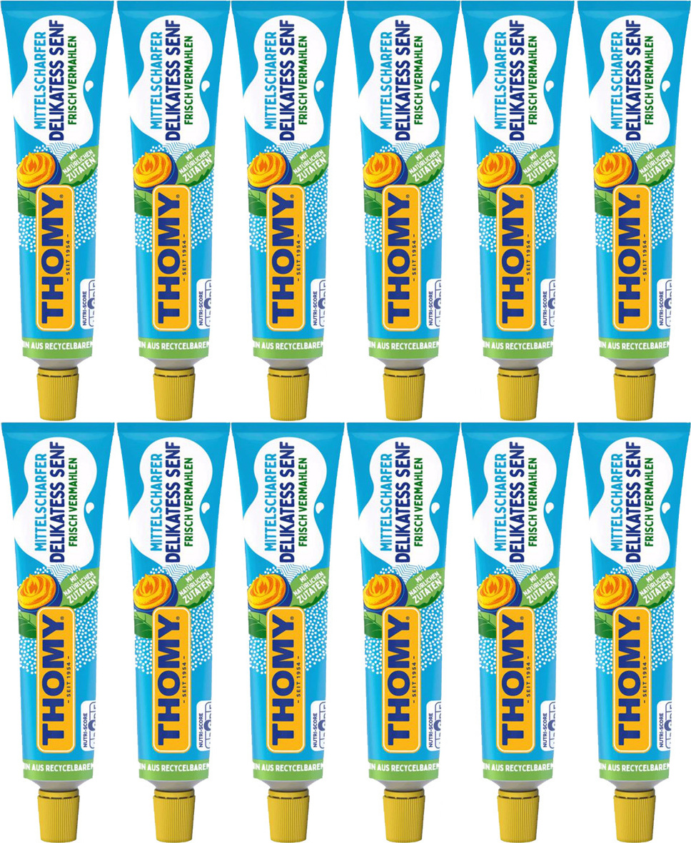 Thomy Delikatess Moutarde mi-forte épicée Tube 200ml Paquet