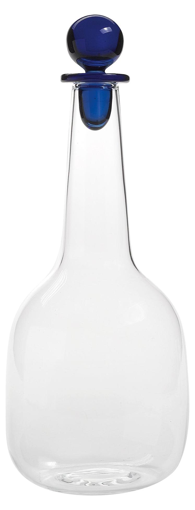 Elegancka butelka Saffron Bilia z niebieskiego szkła