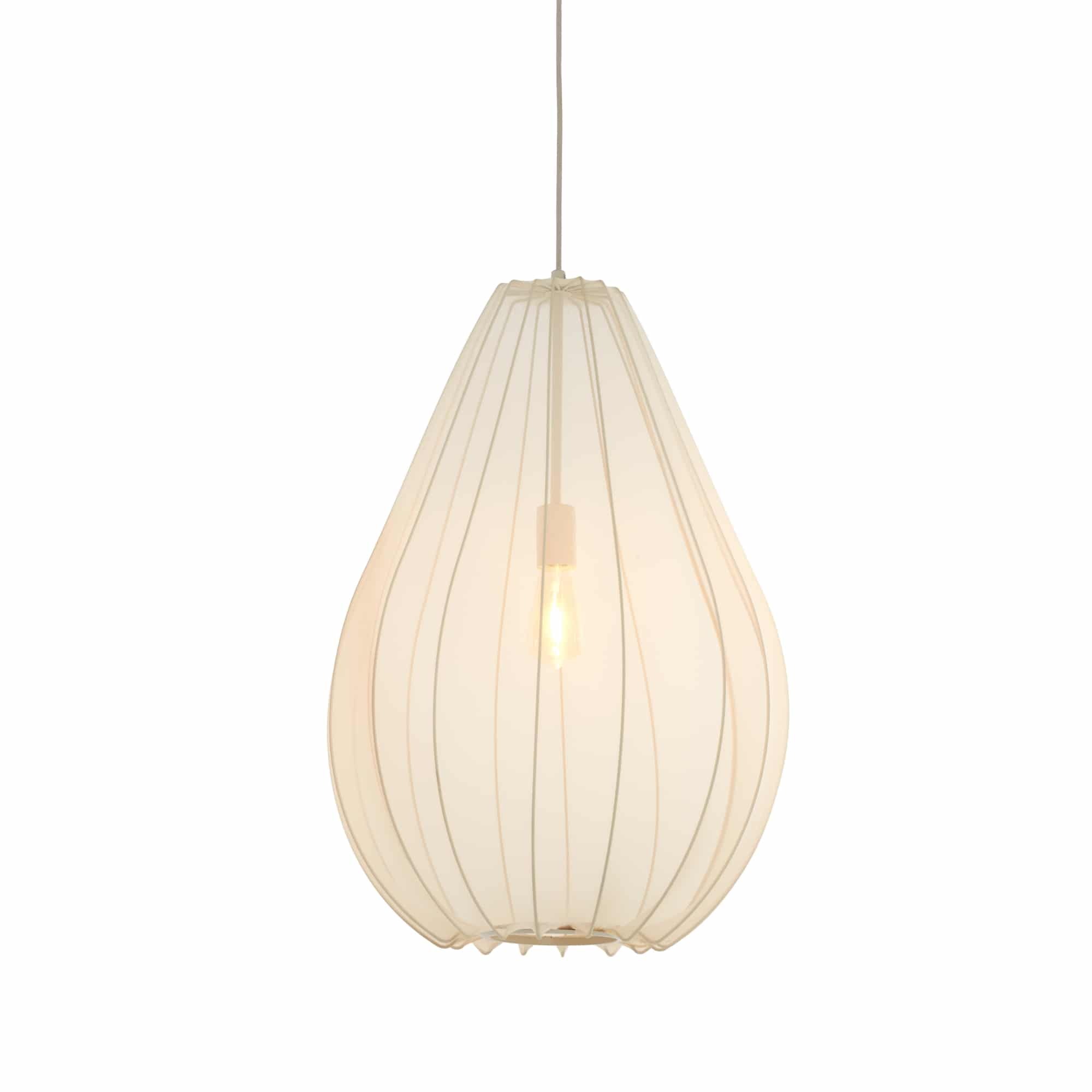 Light & Living - hängeleuchte - Itela - beige weiß - textil