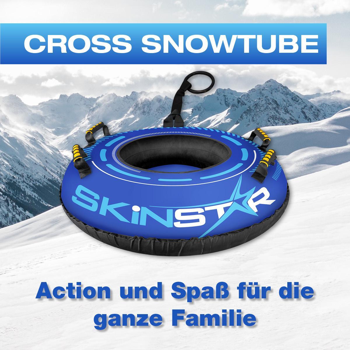 SkinStar CROSS Profi Snow Tube Ø75cm BLUE Sledge Bob Sledge