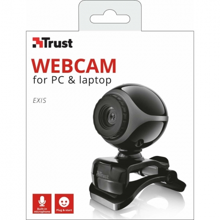 Trust Exis Webcam 300K mit Mikrofon, schwarz silber