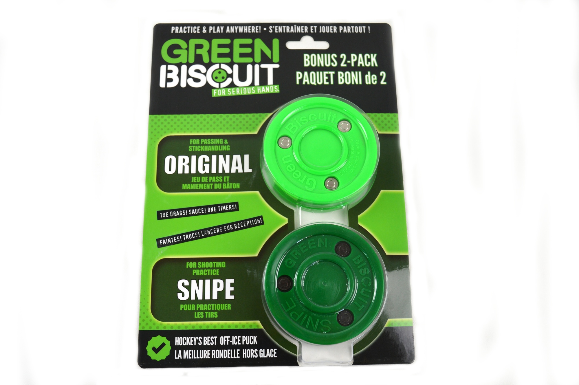 Puck Green Biscuit Bonus 2-Pack, zielony Krążki hokejowe