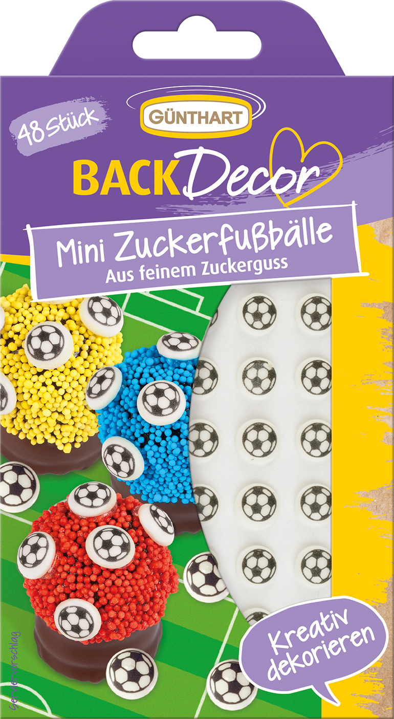 BackDecor 48 mini palloni da calcio di zucchero