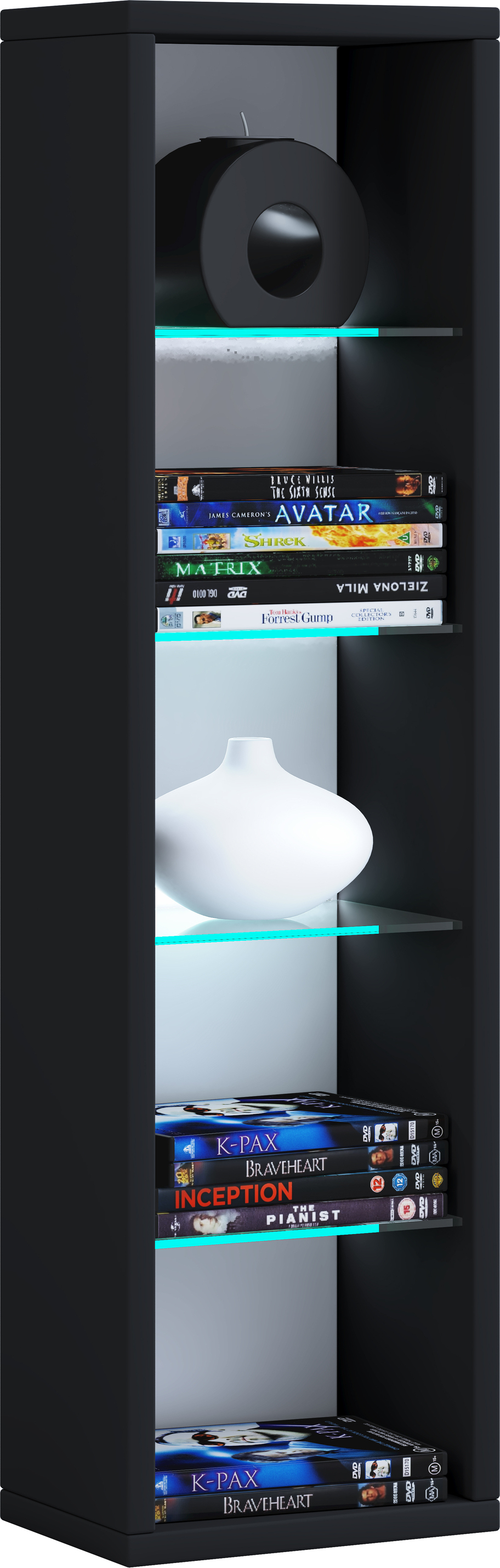 Drevený CD DVD stojan Dekoratívna polica Rasato L