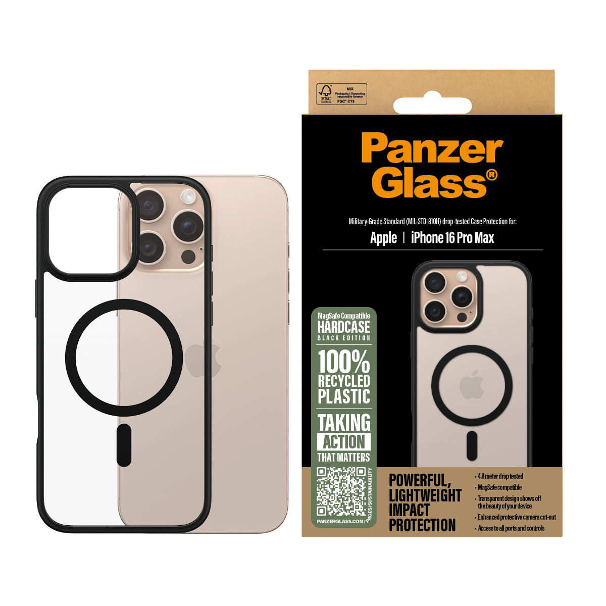 PanzerGlass PG HardC Blk MagS iPhone 16 6.9Inch Pro (1304)