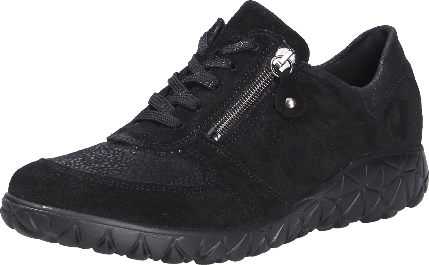 Waldläufer Havy, scarpa stringata da donna in nero, misura