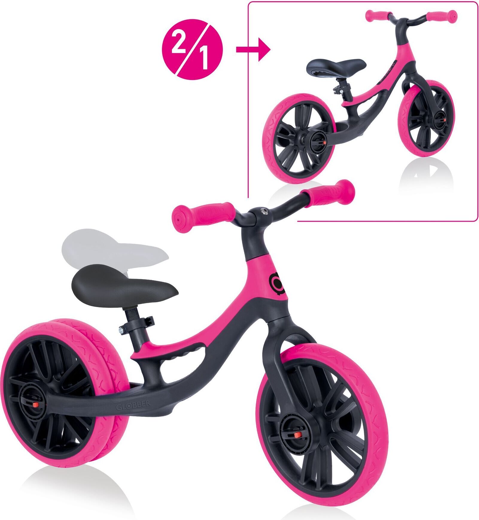 GLOBBER GO BIKE ELITE DUO fuchsiovo ružová Odrážadlá