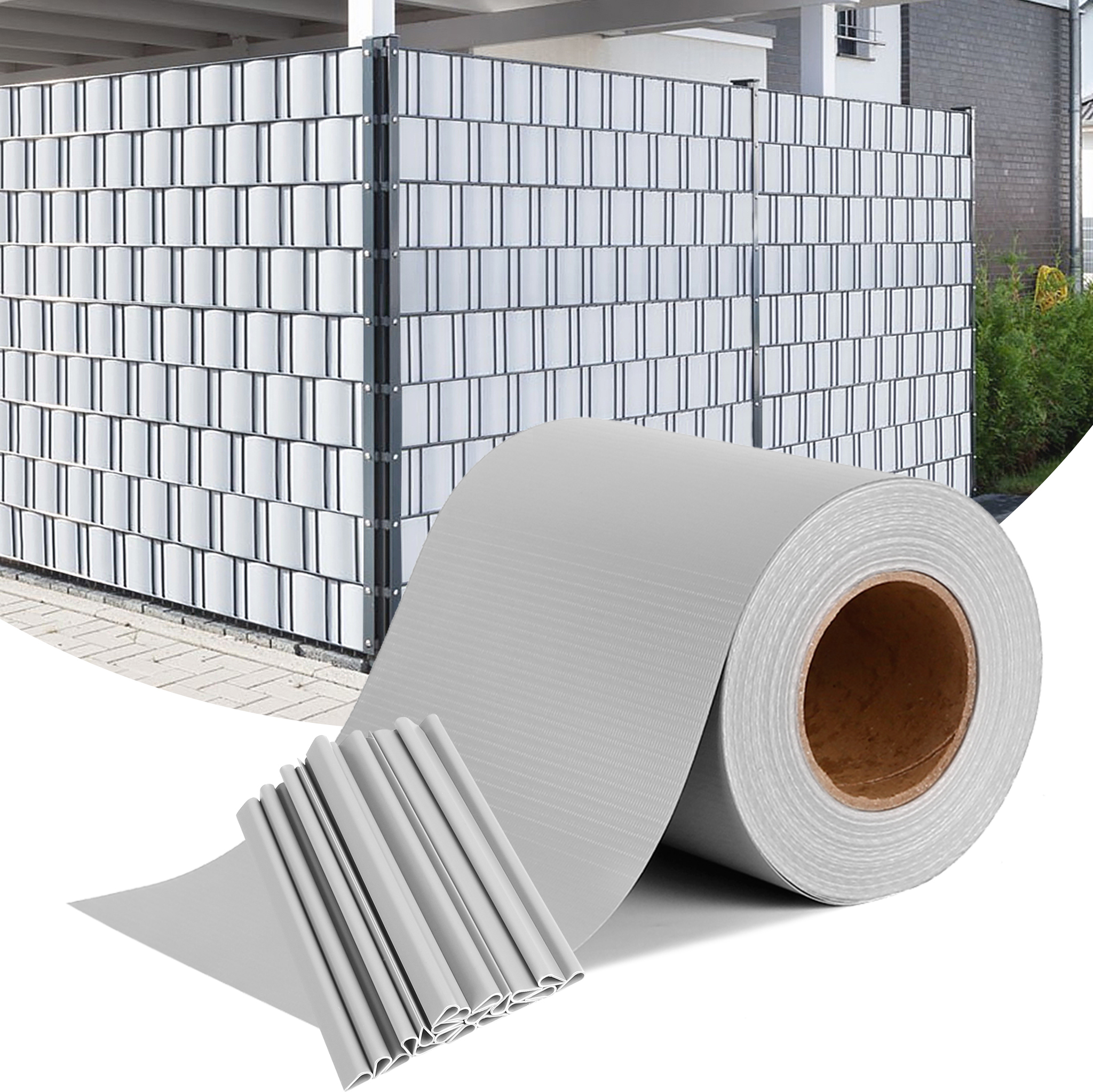 UISEBRT 70m x 19cm PVC Privacy Strip Double Bar Fence