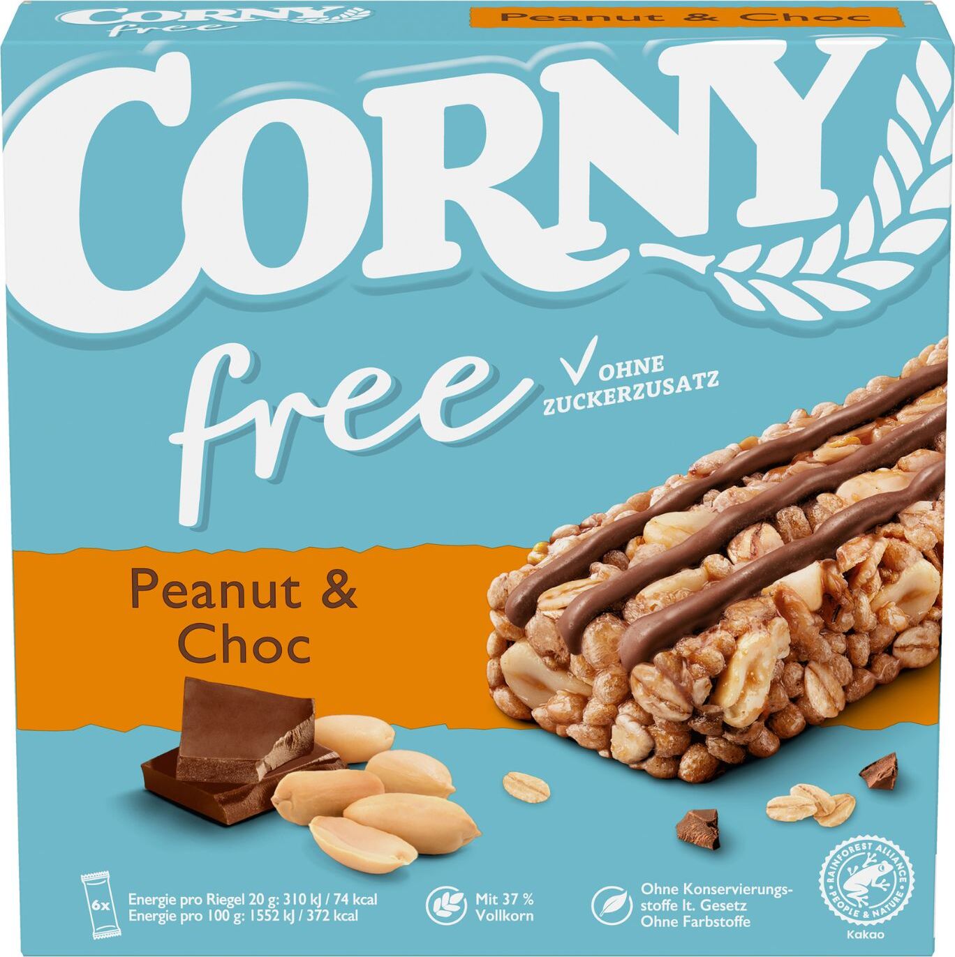 Baton musli Corny free orzechowo-czekoladowy bez dodatku