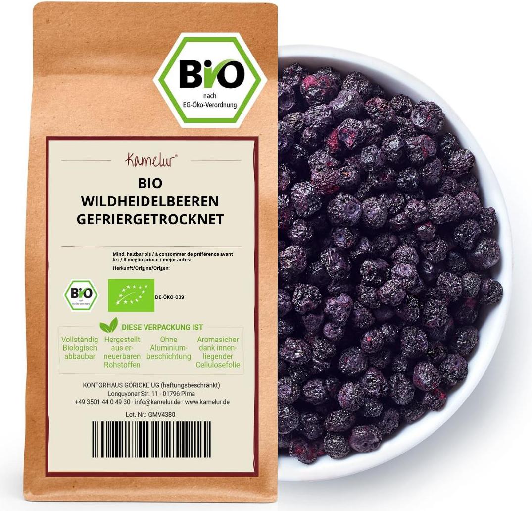 Kamelur BIO Wildheidelbeeren ganz & gefriergetrocknet 500g