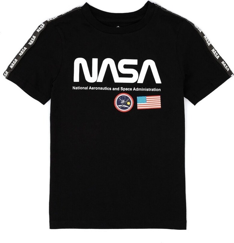 NASA - Detské tričko NS6854 (158-164) (čierna/biela) Tričká