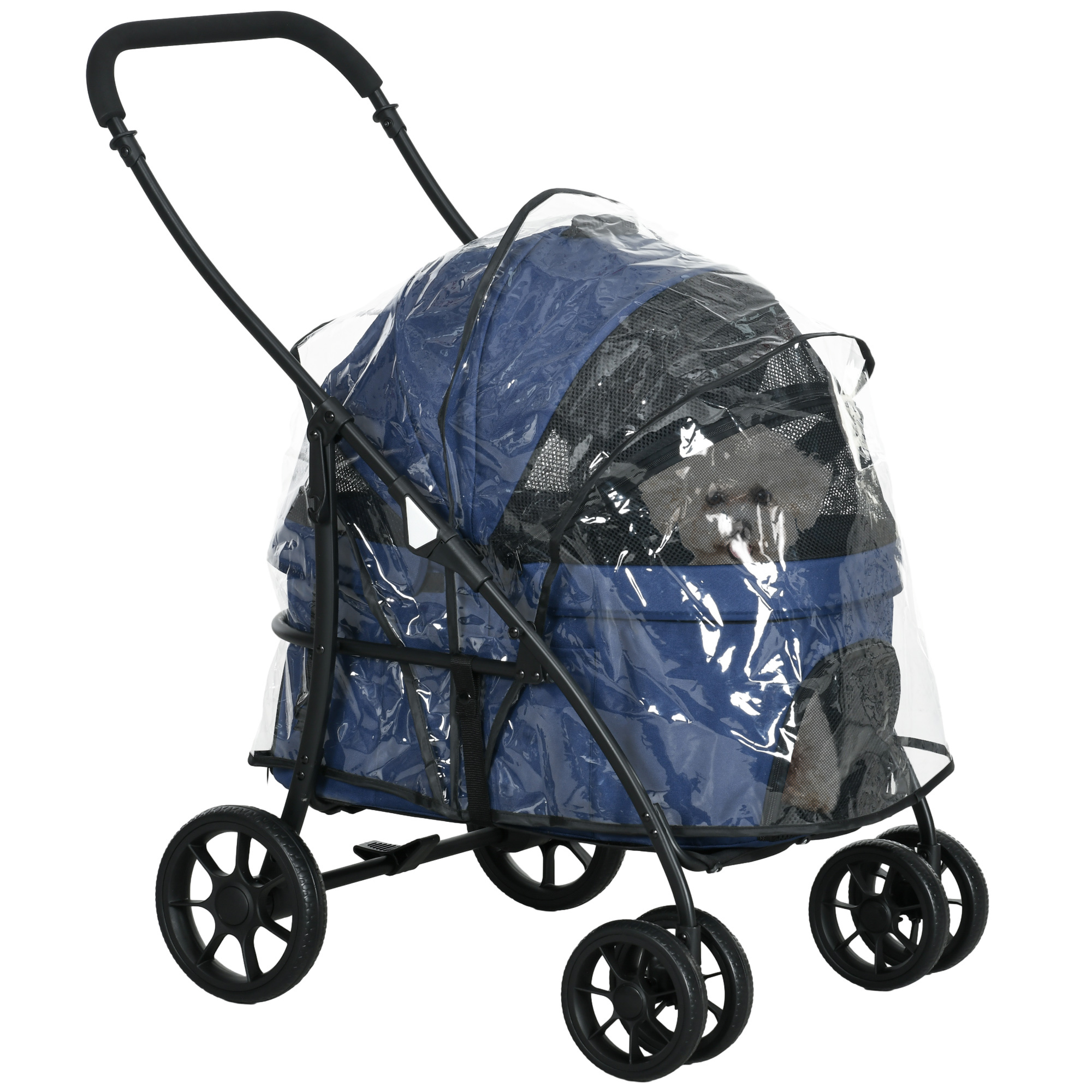 Poussette pour animaux de compagnie PawHut 2 en 1 avec