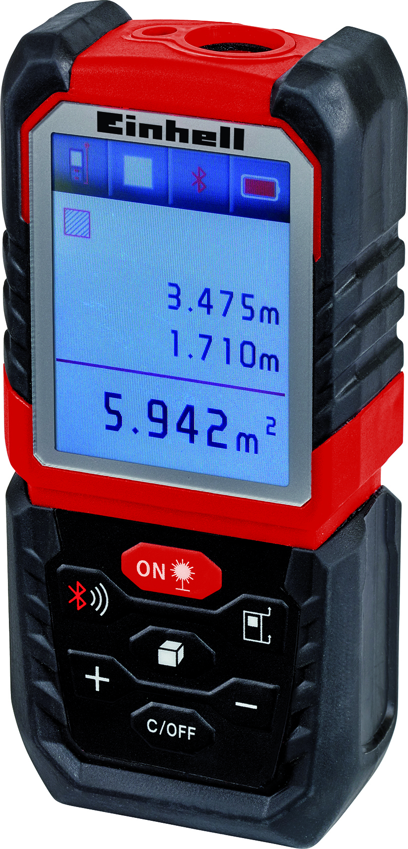 Einhell 2270085, Laserový metr, m, Černá, Červená,