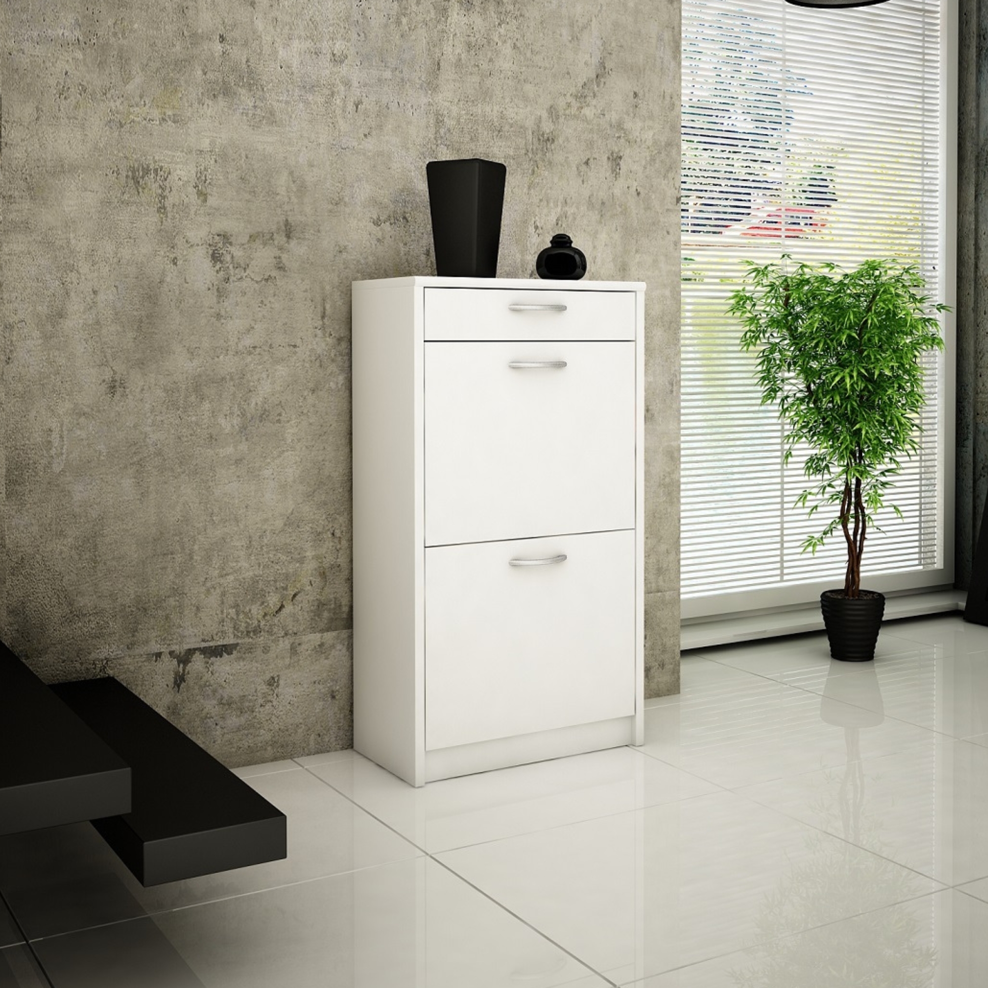 Botník s 1 zásuvkou a 2 chlopněmi, botník se | Kaufland.cz