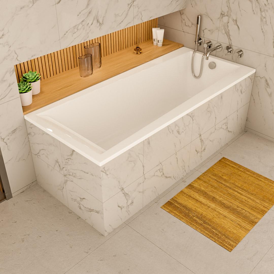 ECOLAM Baignoire rectangle acrylique LINDA 170x75 cm