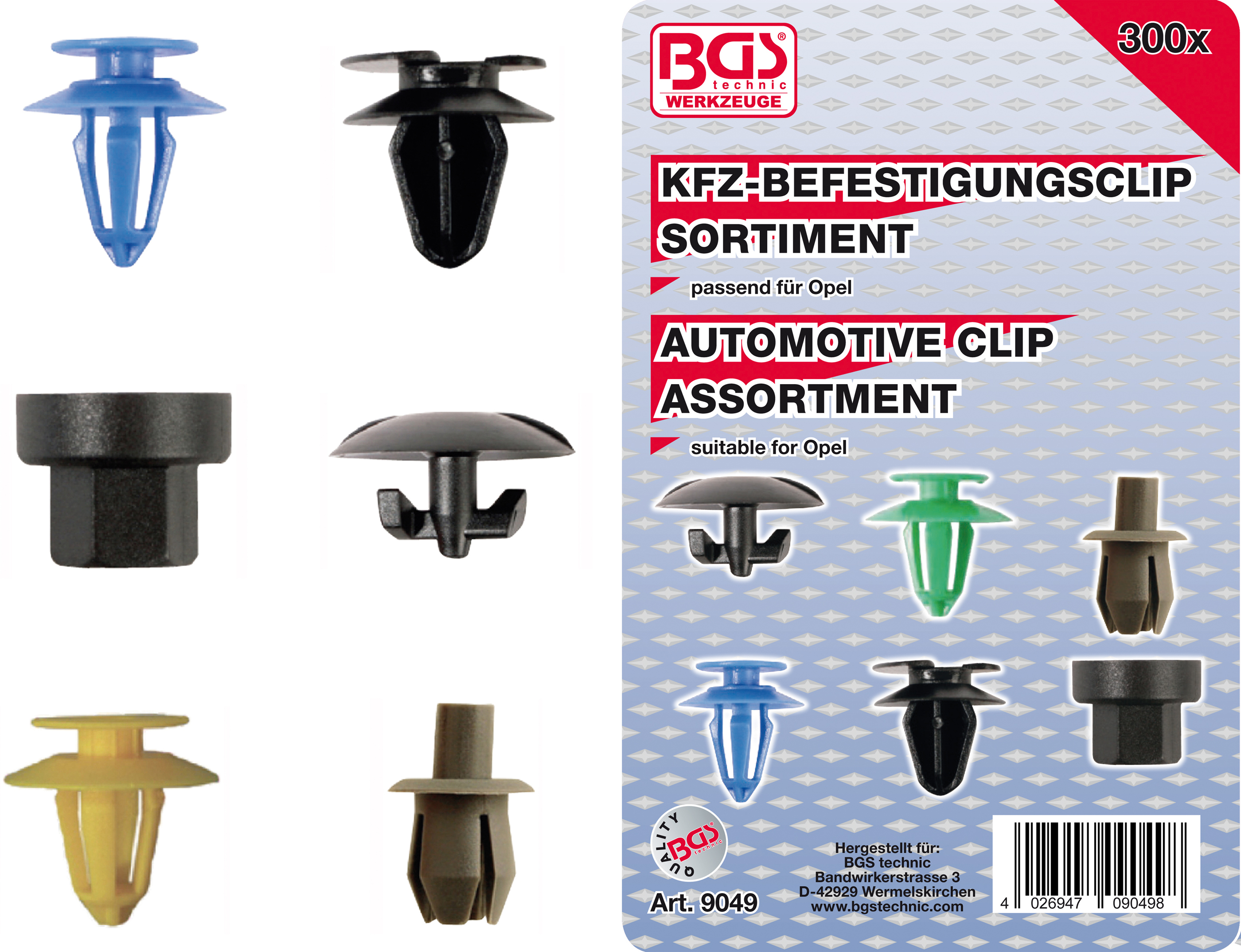 BGS technic Automotive Clip Assortment for Opel / Vauxhall,