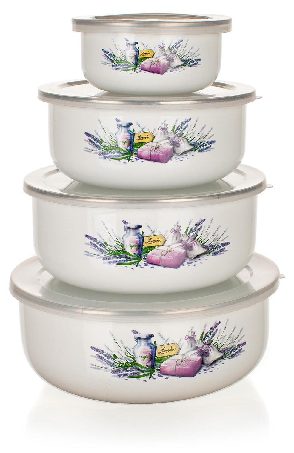 BANKETT-Set misek Emaille LAVENDEL, 8 St. Topf-Sets