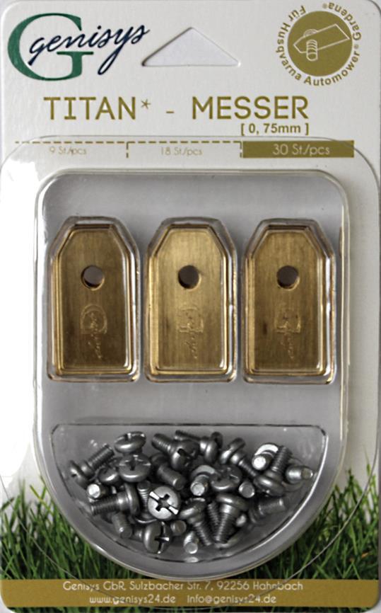 30x TITAN lames de rechange pour tondeuse robot ALDI