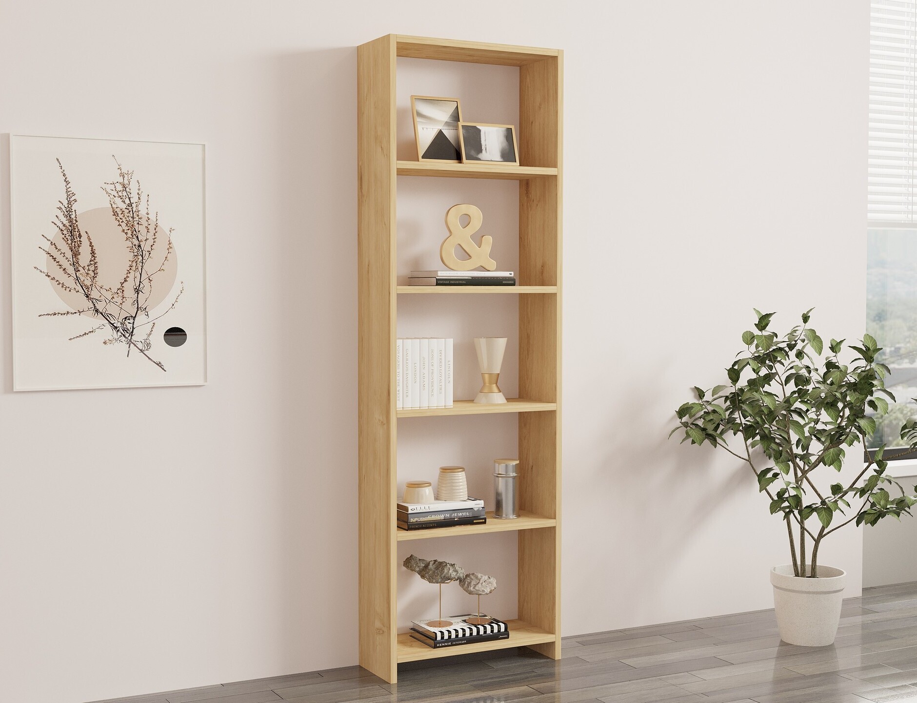 Skye Decor, New - Oak, Bücherregale, Eiche, 160 x 50 x 19,6