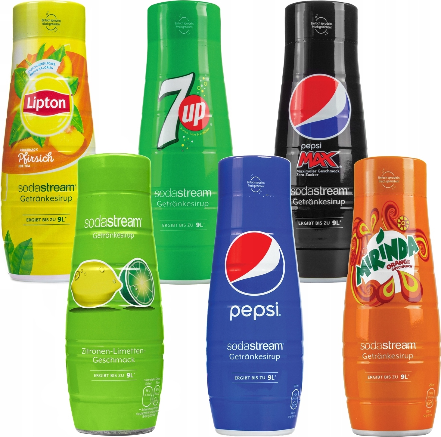 Sciroppo Sodastream Pepsi Mirinda 7UP Lipton , 440 ml, 6