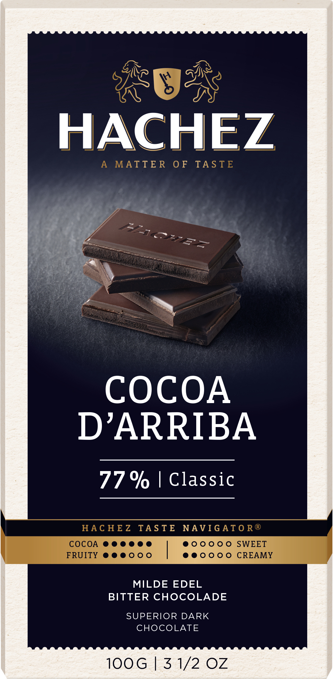Hachez Cocoa Arriba Classic Tablette de chocolat noir noble