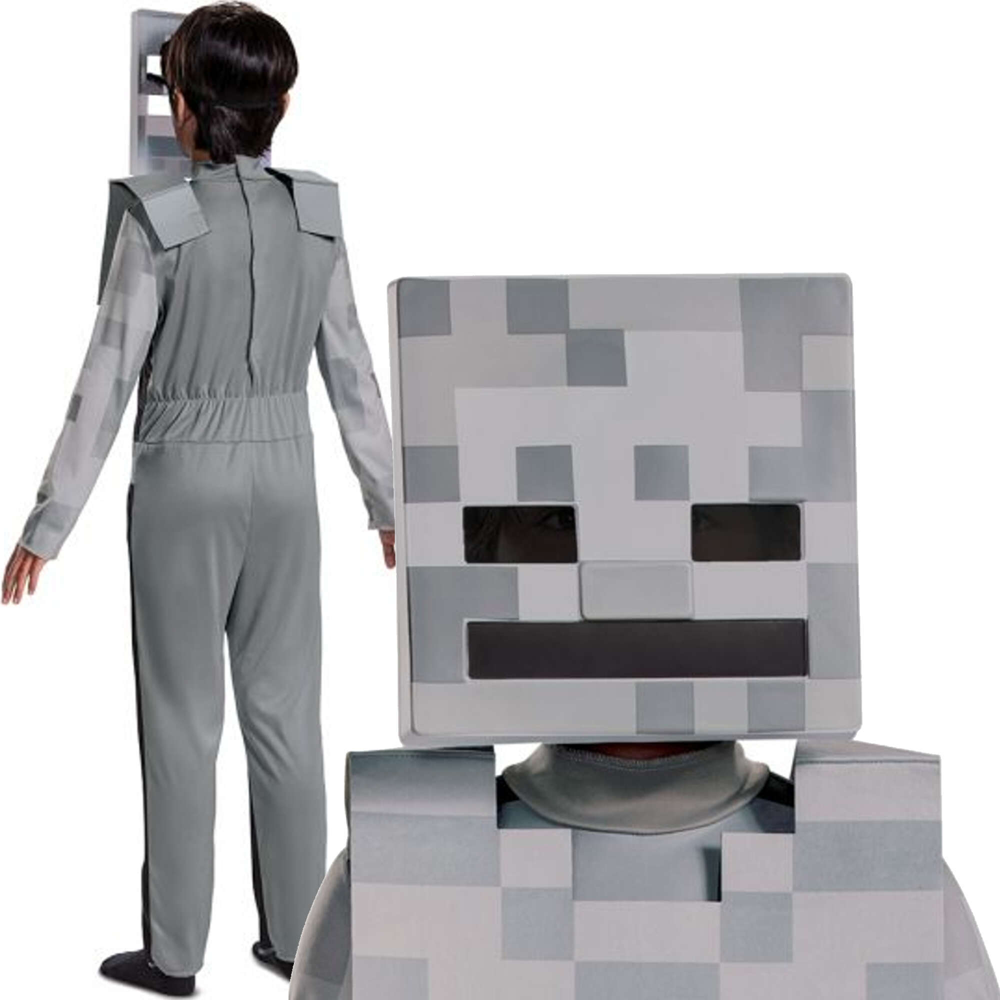 Minecraft Halloween kostým, maškarní kostým kostlivec bílý