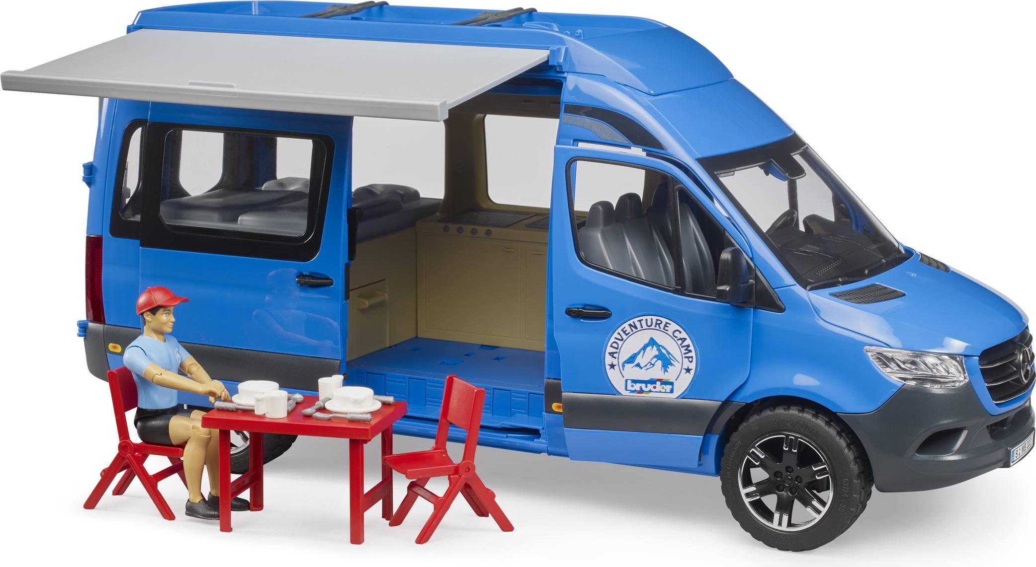 BRUDER BRUDER Sprinter Camper blau+fig+Zugang 02684