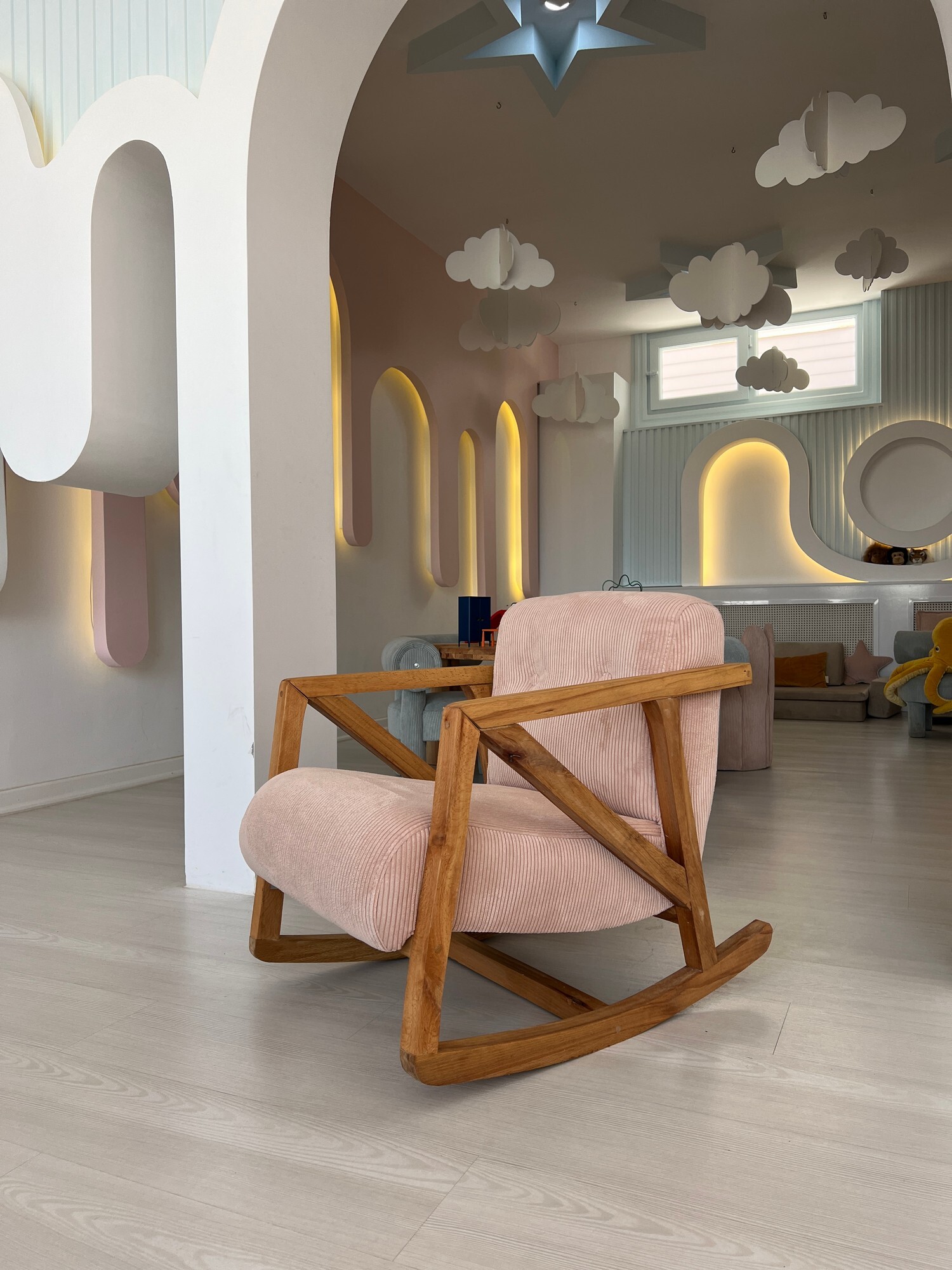 Hanah Home, NiniMini - Pink, Ohrensessel, Rosa, Polyester,