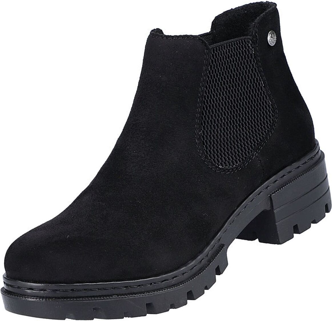 Rieker Damen Chelsea Boot Stretch Blockabsatz 76884 Noir 40
