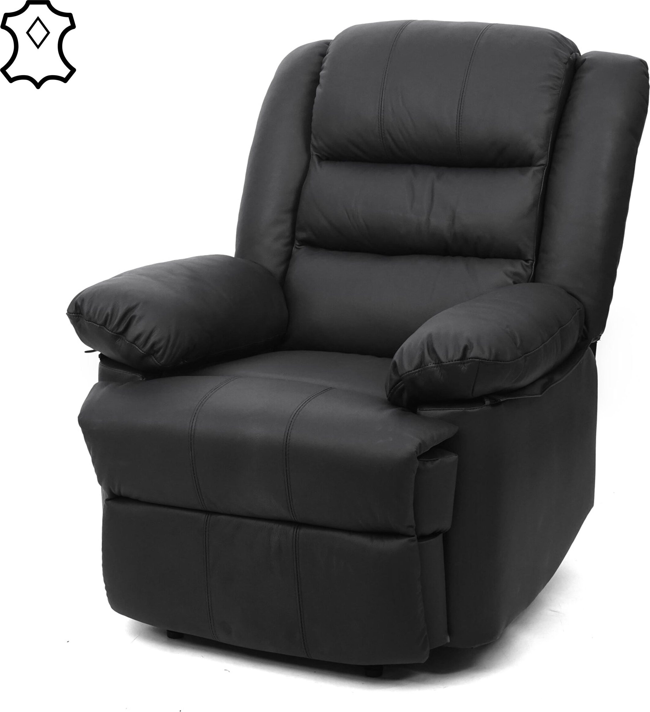 Poltrona TV HWC-G15 reclinabile pelle/similpelle nera