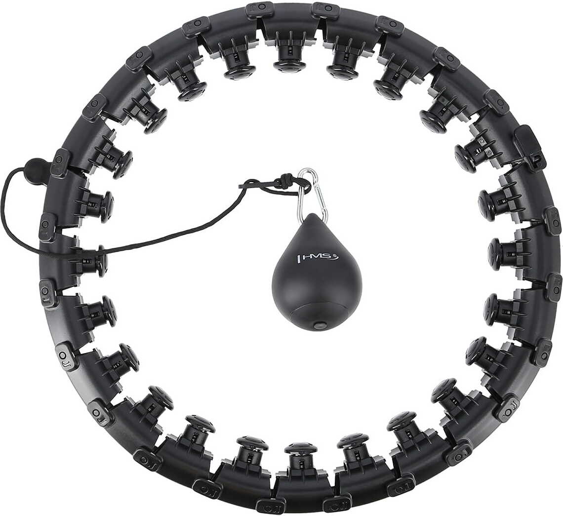 Massaggio hula hop HMS HHW01 con pesi nero Cerchi Hula Hoop