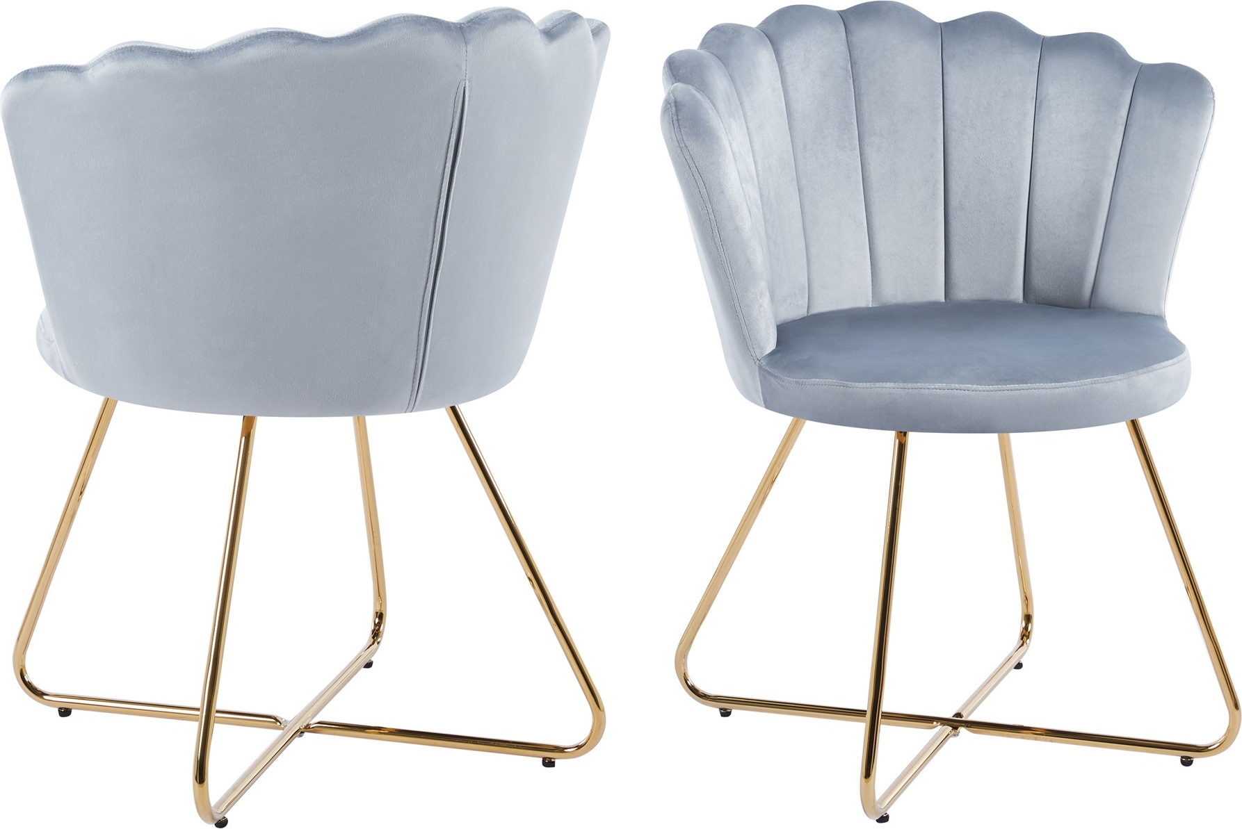 Sada 2 křesel Velvet Shell světle šedá | Kaufland.cz