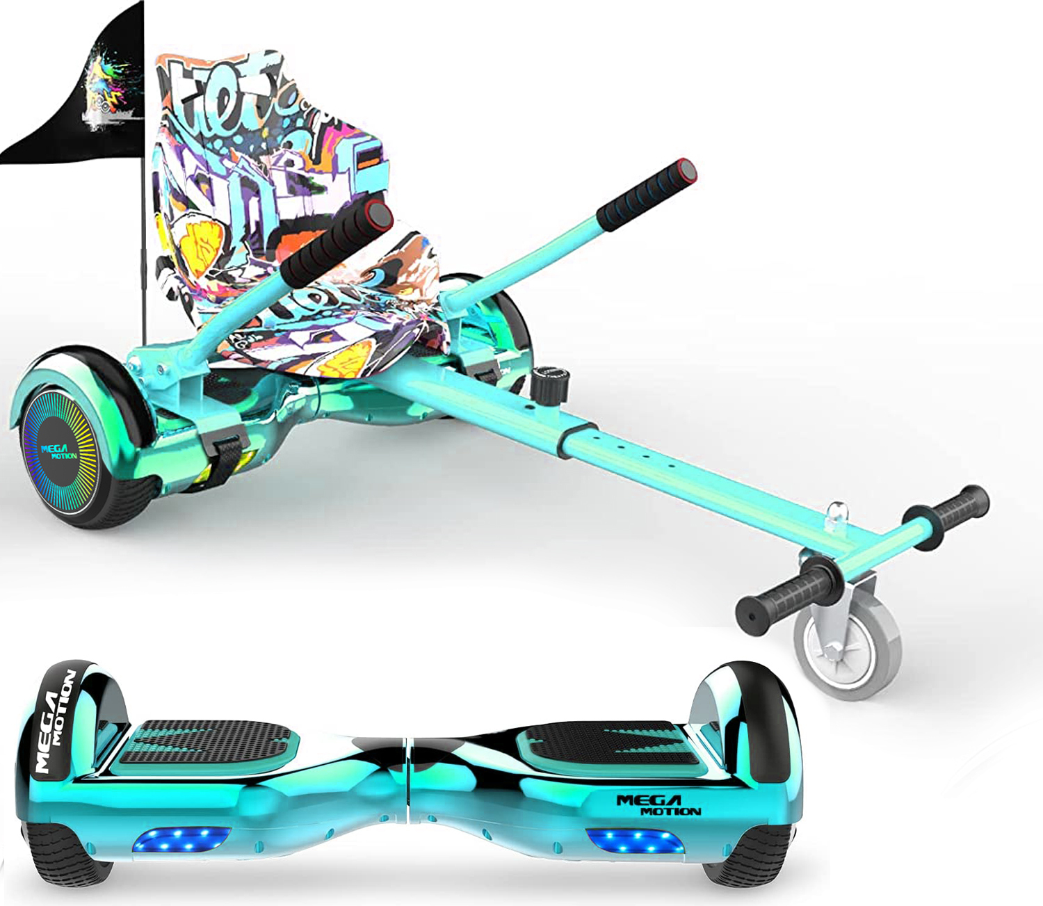 MEGA MOTION Hoverboard mit Hoverkart, 6.5 Zoll Hoverboard