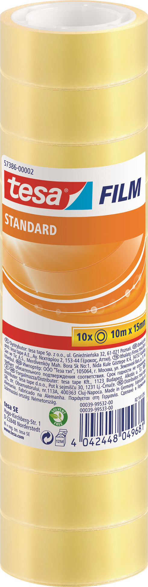 tesafilm Rolle 10m 15mm transparent Taśmy klejące