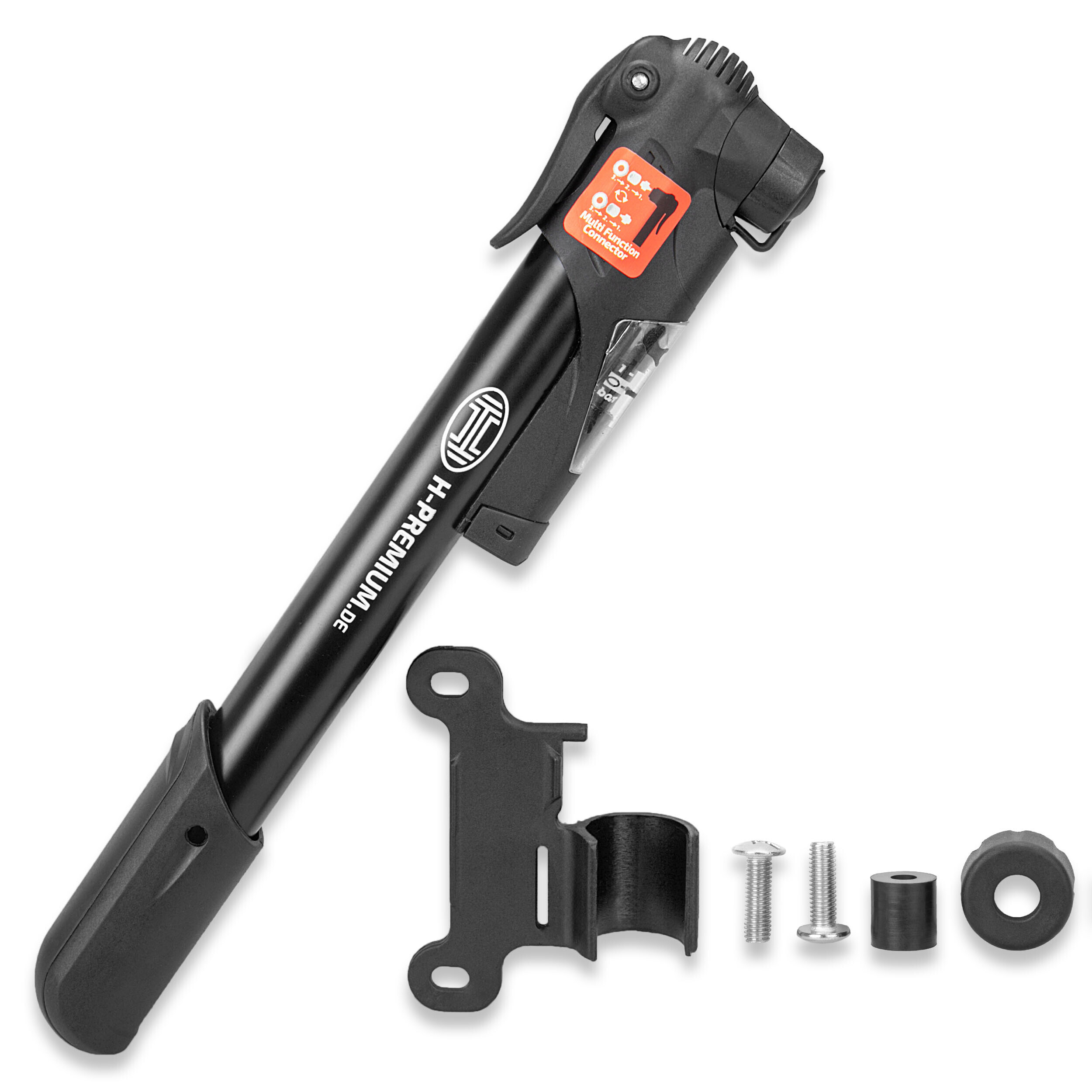HEYNER® Luftpumpe mit Manometer mit 8 bar kompakte