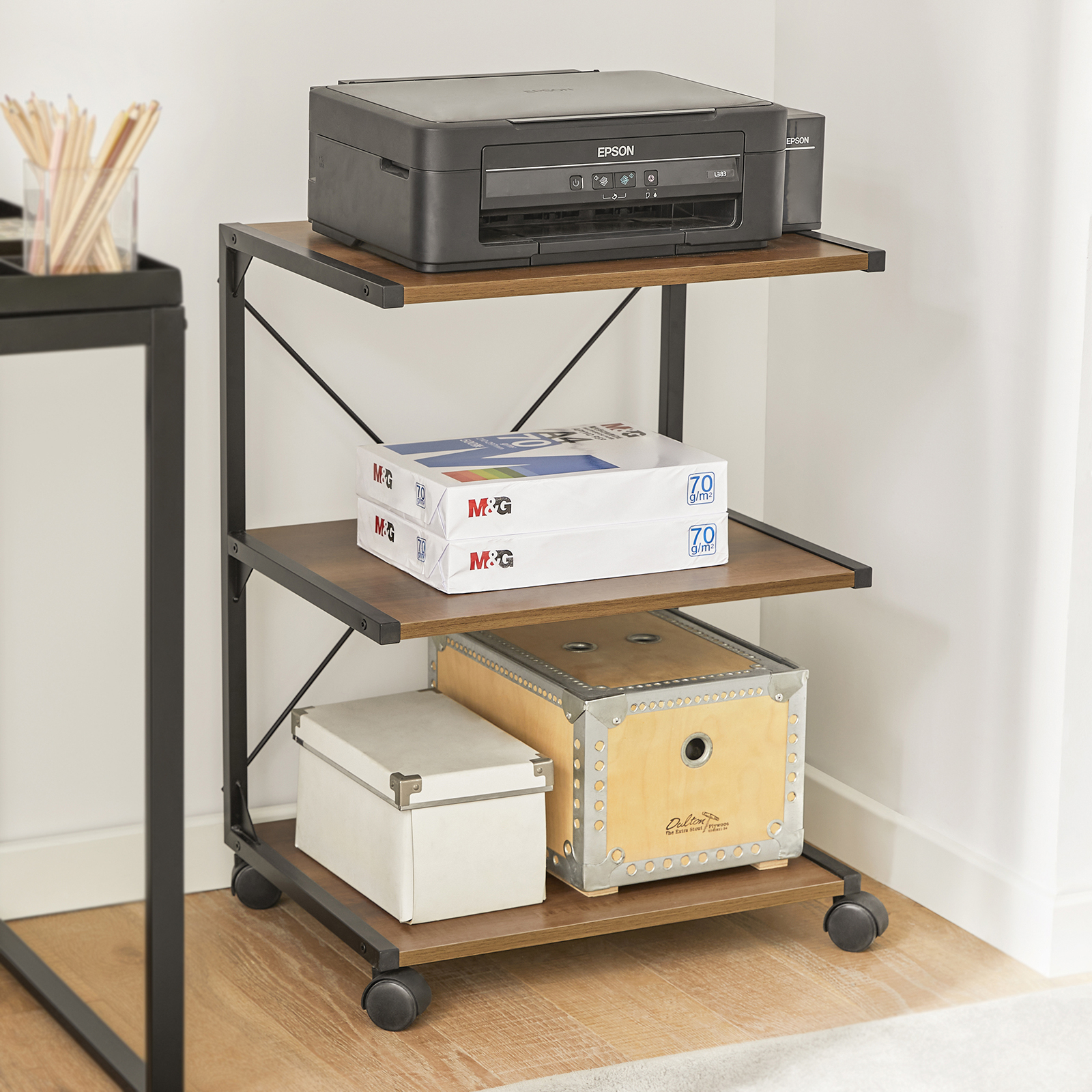 SoBuy FRG81-PF Drucker-Rolltisch mit 3 | Kaufland.de