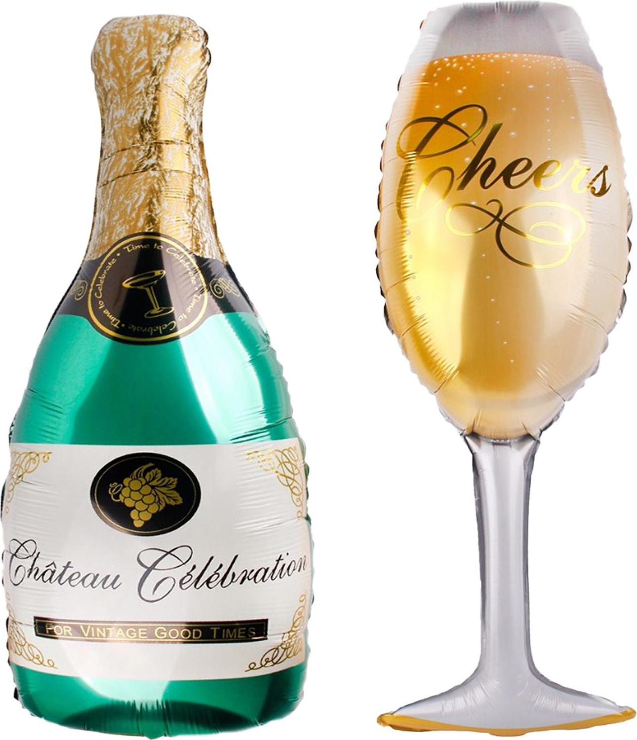 Ballon en plastique Champagne, bouteille de champagne avec