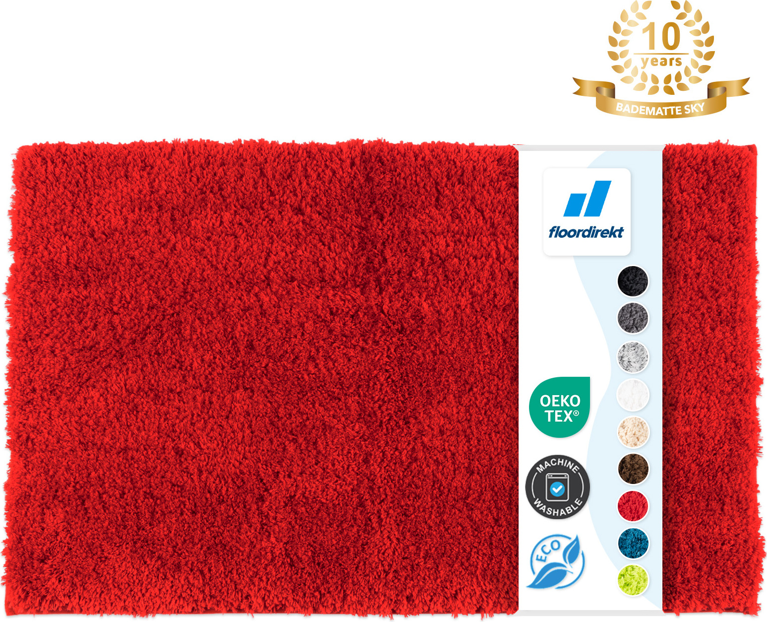 Badematte Sky rutschhemmend & schnell trocknend Rot 60x100