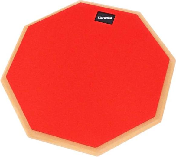keepdrum DP-RD12 Drum Practice Pad rouge 12 avec baguettes
