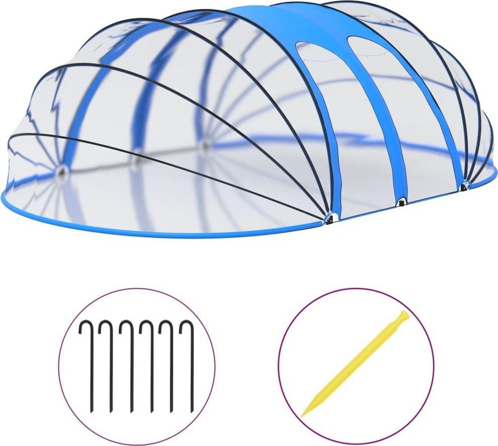 vidaXL Pool-Kuppel Oval 620x410x210 cm Poolabdeckungen