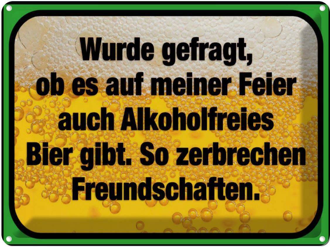 vianmo Plaque en tôle 30x40 cm alkoholfreies Bier zerbricht