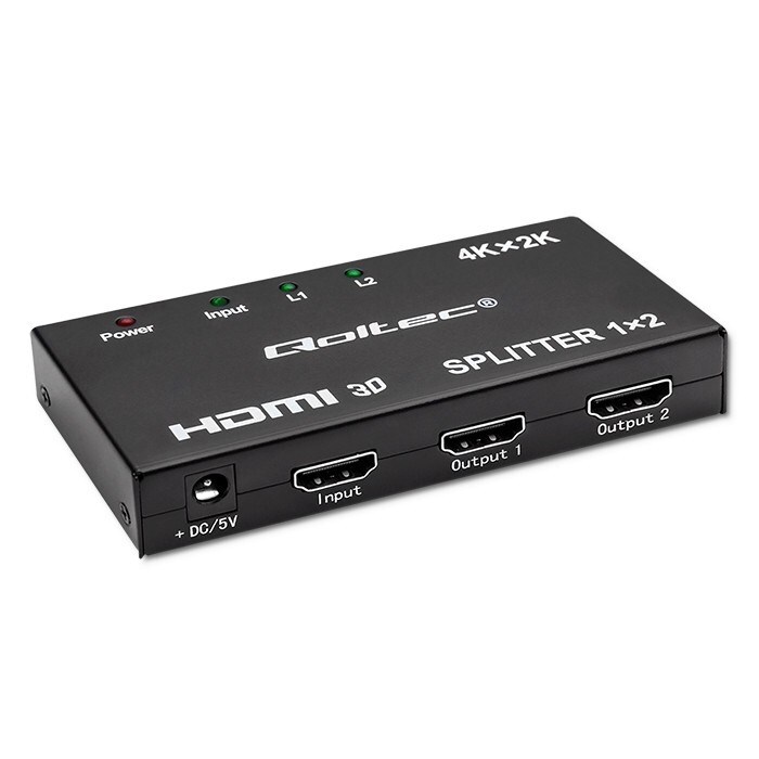 Qoltec 51796 Active HDMI Splitter 2 x HDMI 4K x 2K | 3,4