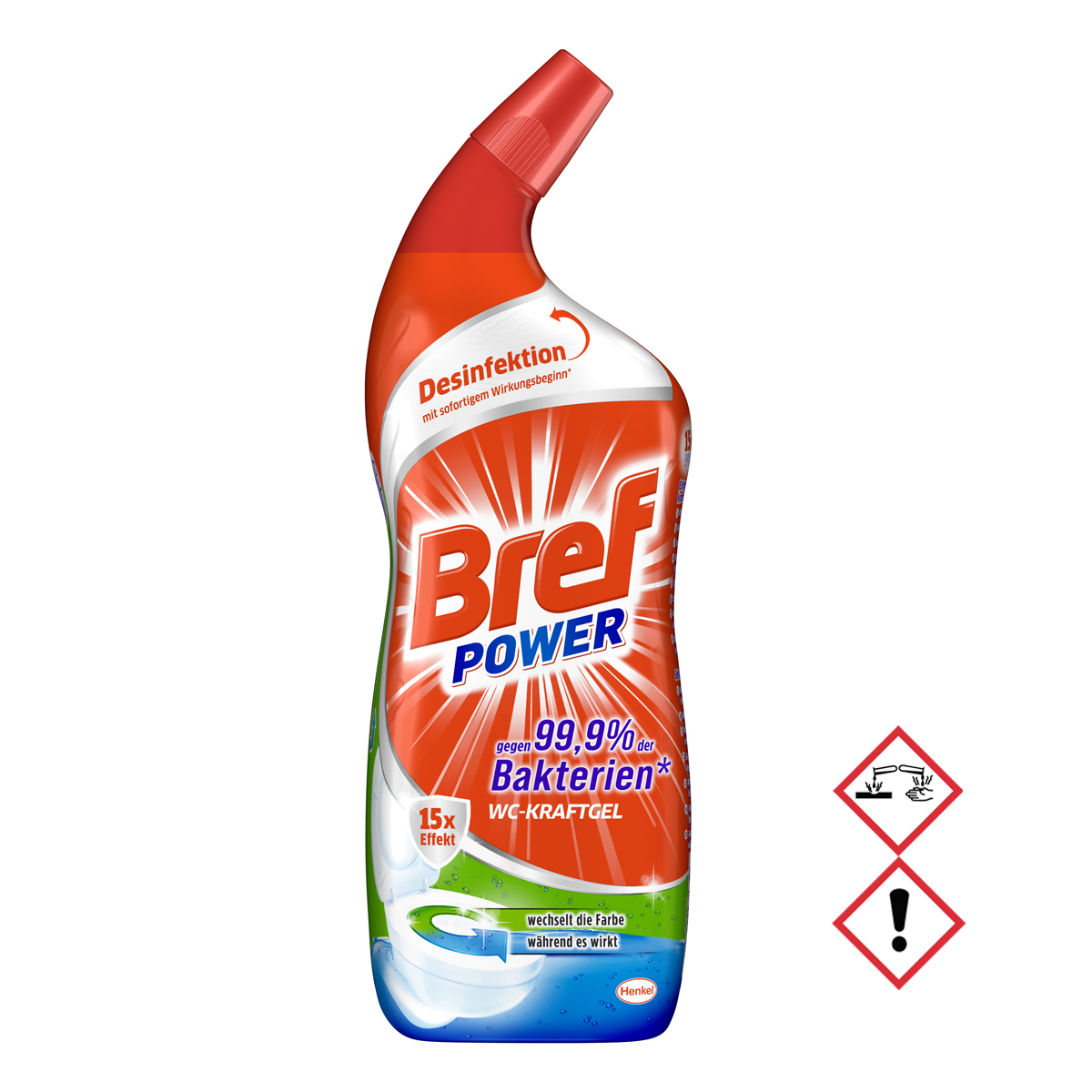 Bref Power WC Power Gel mění barvu během práce 750ml